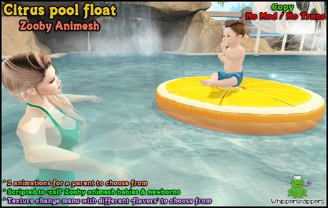 Second Life Marketplace - ! Whippersnappers ! - ZOOBY Citrus pool float